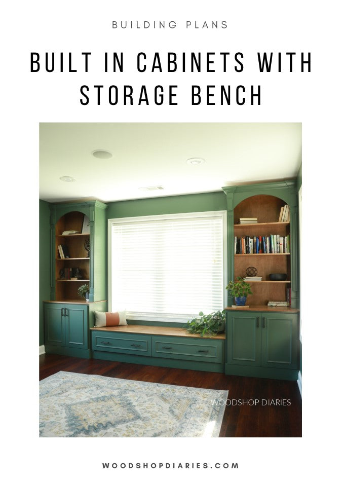 Built In Cabinets & Storage Bench Building Plans – Woodshop Diaries
