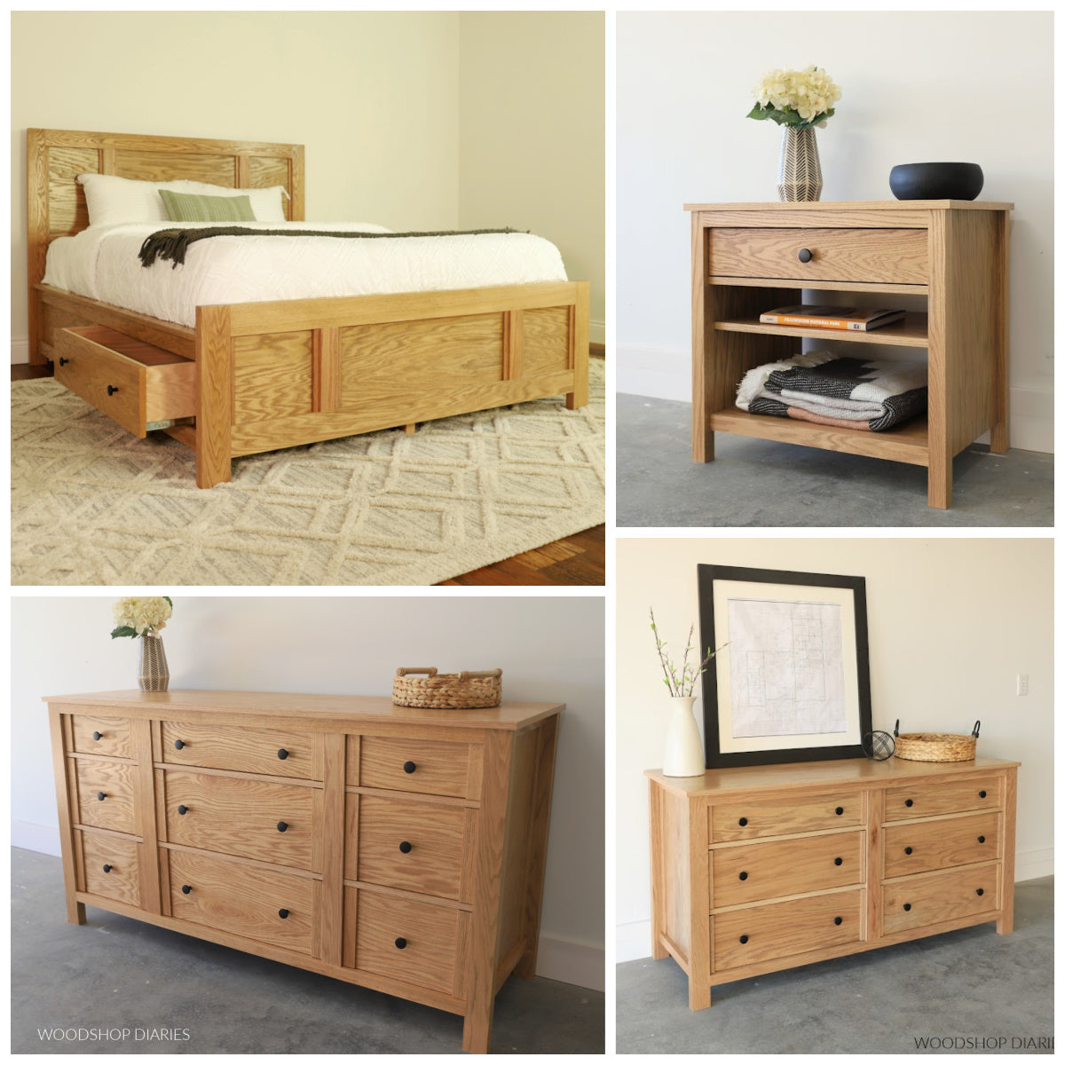 Simple Bedroom Set Plan BUNDLE with Storage Bed – Woodshop Diaries
