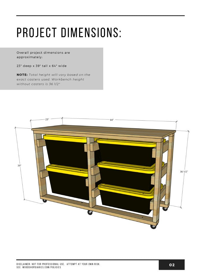 Tote Storage Workbench Plans – Woodshop Diaries