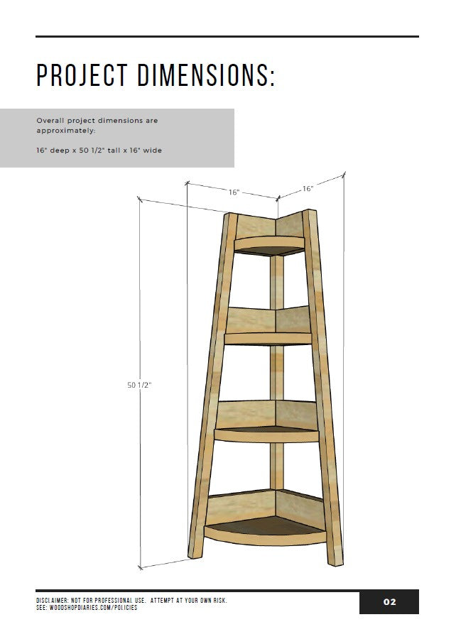 Simple Corner Shelf Plans – Woodshop Diaries
