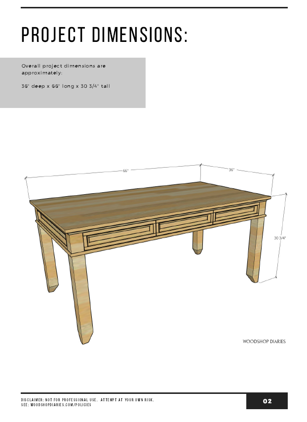 Writing Desk Table PDF Plans – Woodshop Diaries